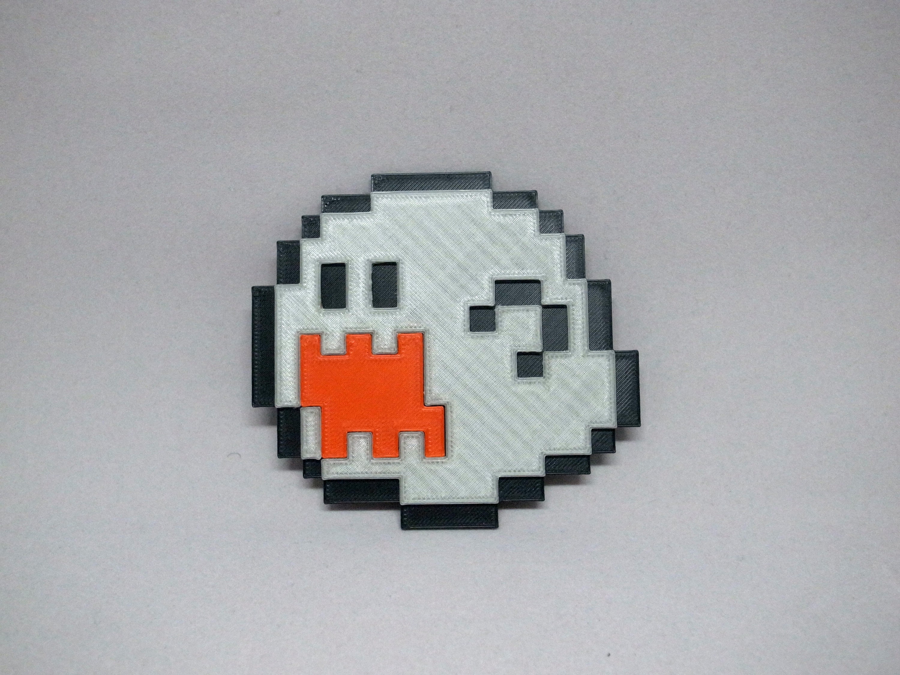 Super Mario Pixel Art Coaster "glow-in-the-dark Neon Boo", 3D Printed ...