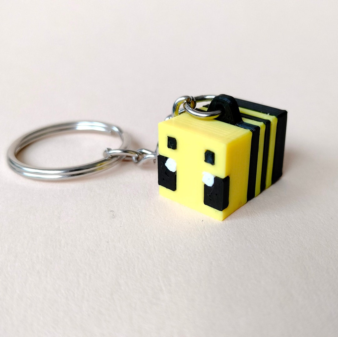 Minecraft Bee Keychain | Small Accessories Gift, Gaming Decoration ...