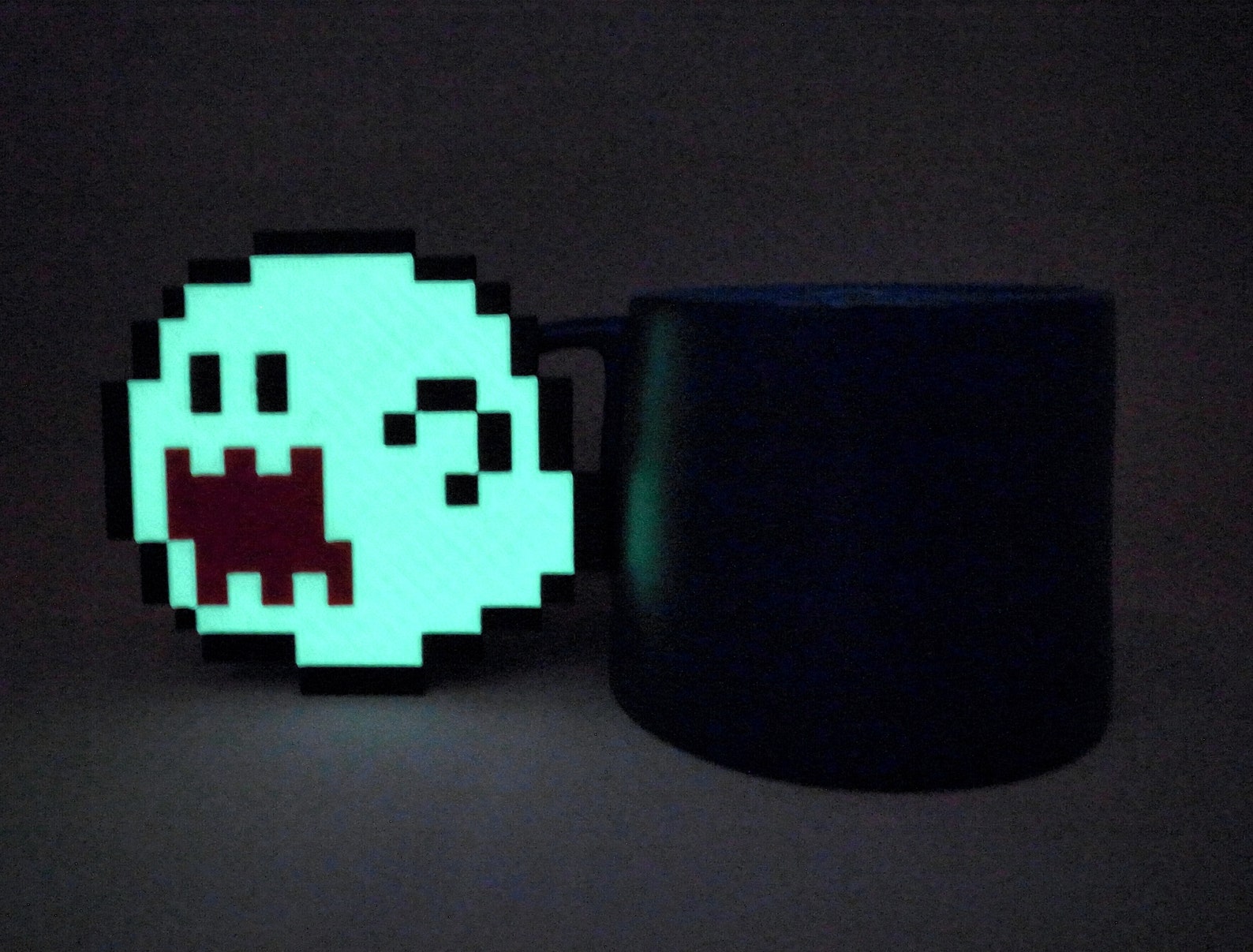 Super Mario Pixel Art Coaster glow-in-the-dark Neon | Etsy