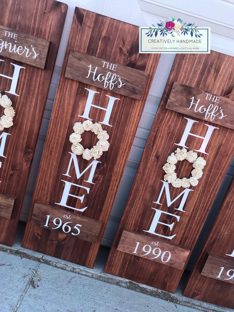 12 X 36 HOME Sign Last Name Est Sign Welcome | Etsy