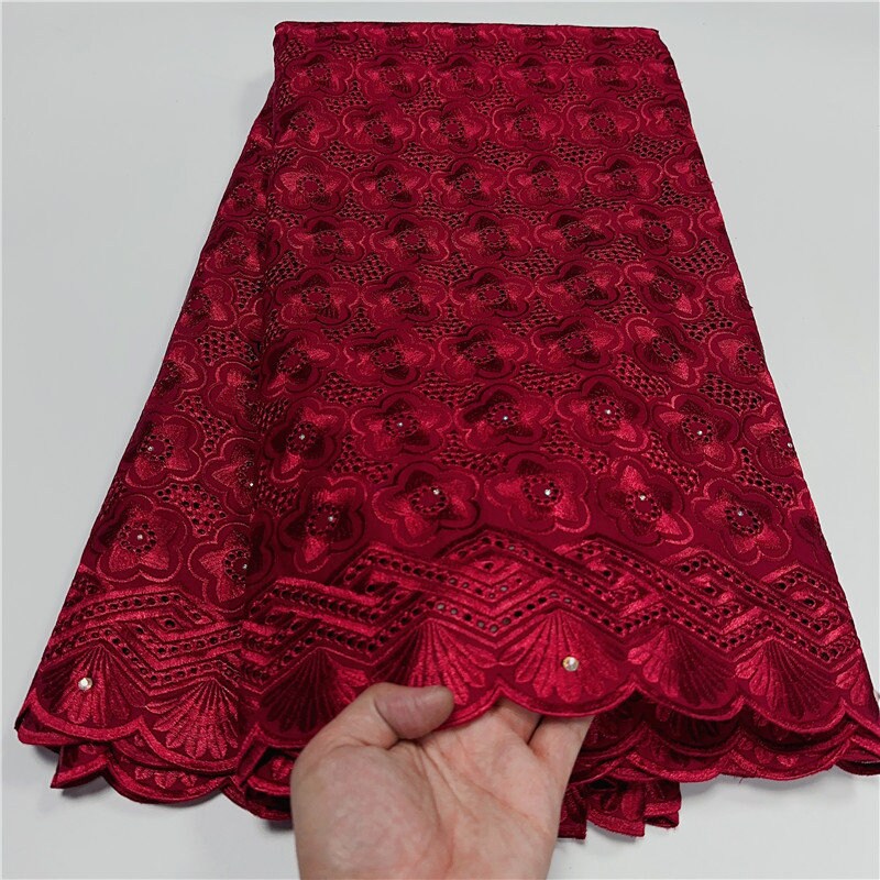 High-end African Cotton Voile Lace With Heavy Beaded Embroidery - 5 ...