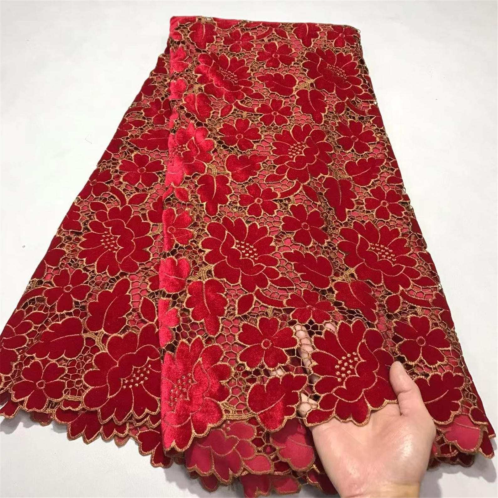 Premium African Lace Fabric - High-quality Nigerian Velvet Laser ...