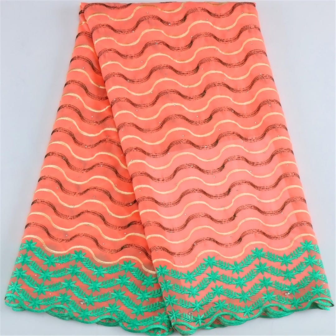 High-quality African Stones Lace Fabric - French Swiss Voile ...