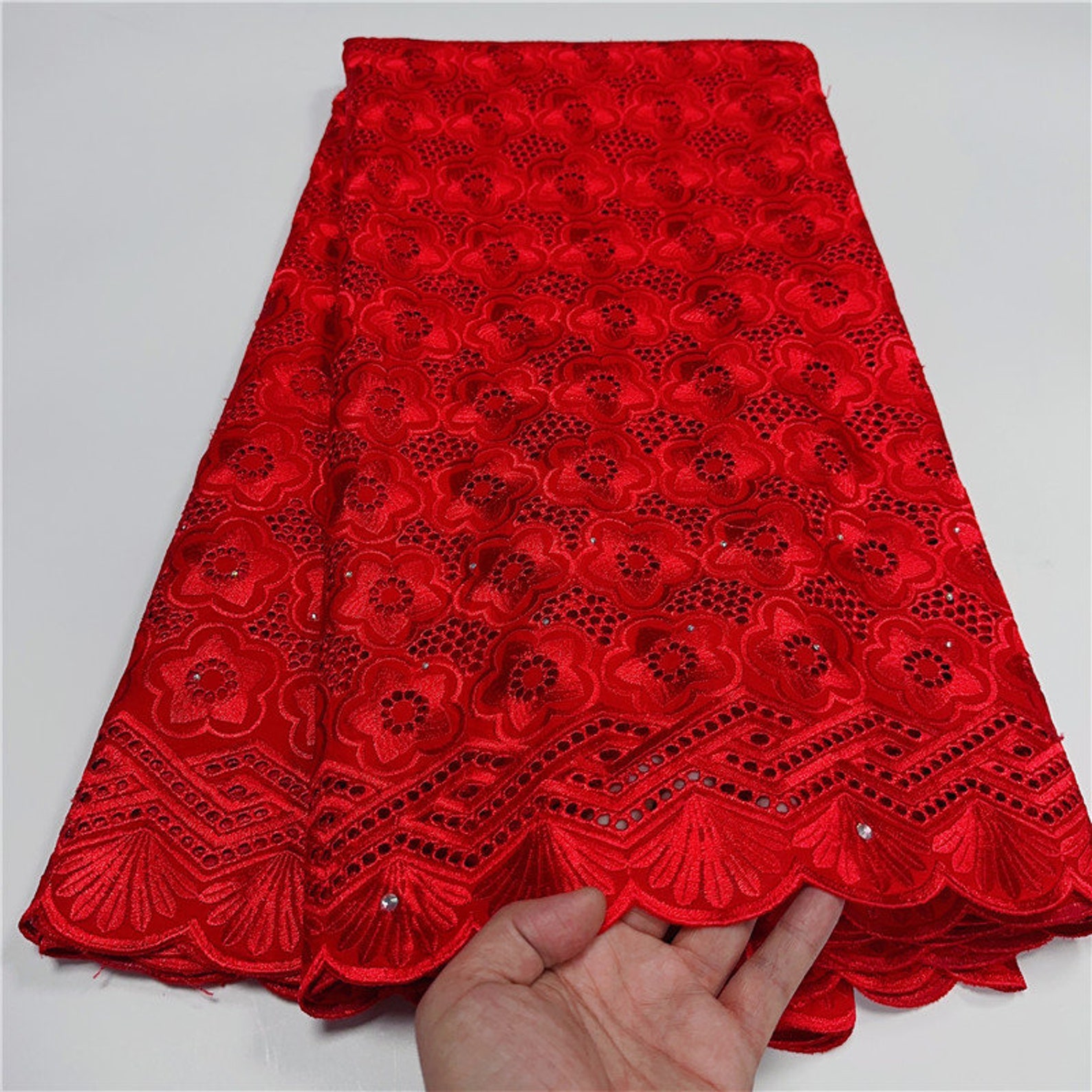 High-end African Cotton Voile Lace With Heavy Beaded Embroidery - 5 ...