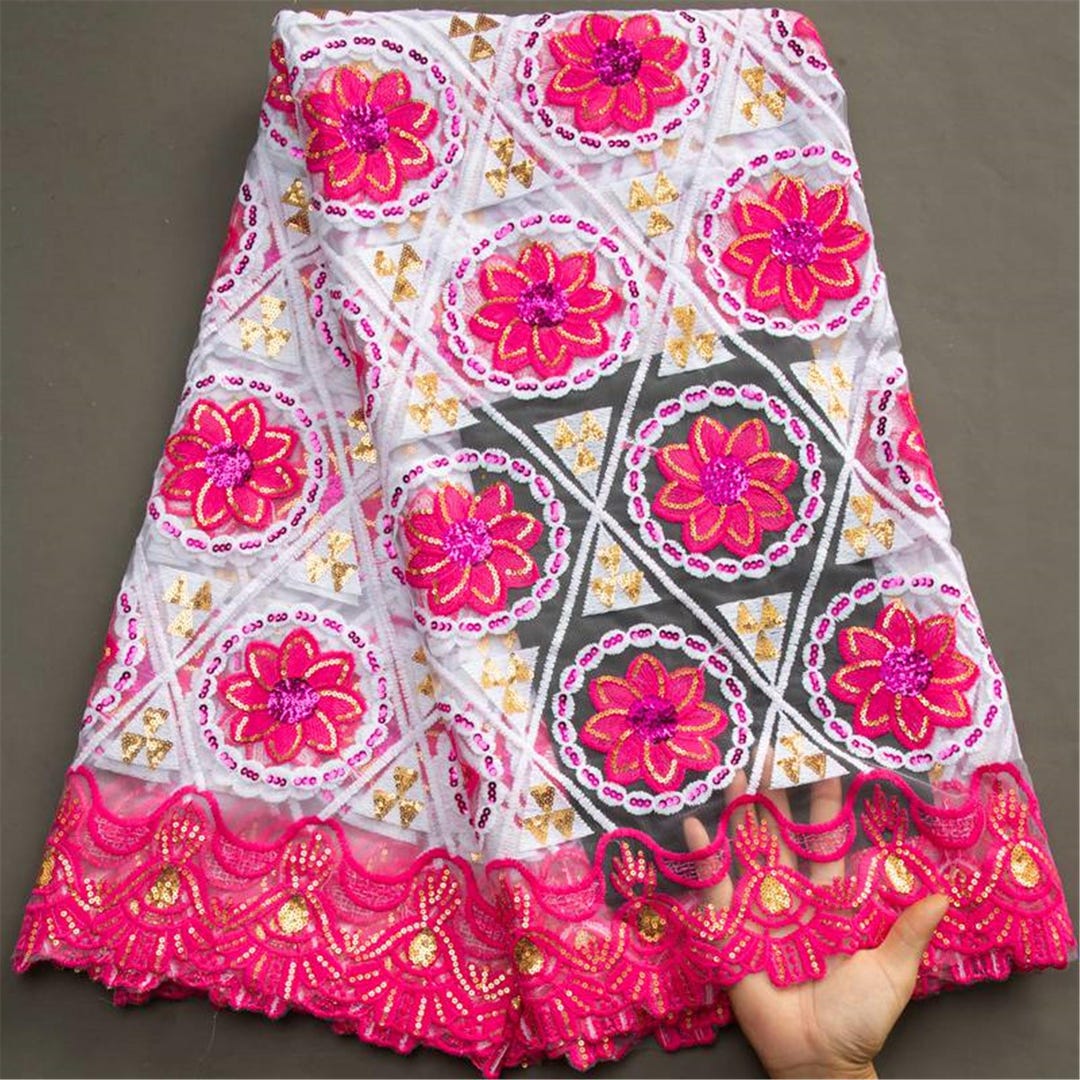 Luxury African Silk Lace With Embroidered Sequins - Premium French ...