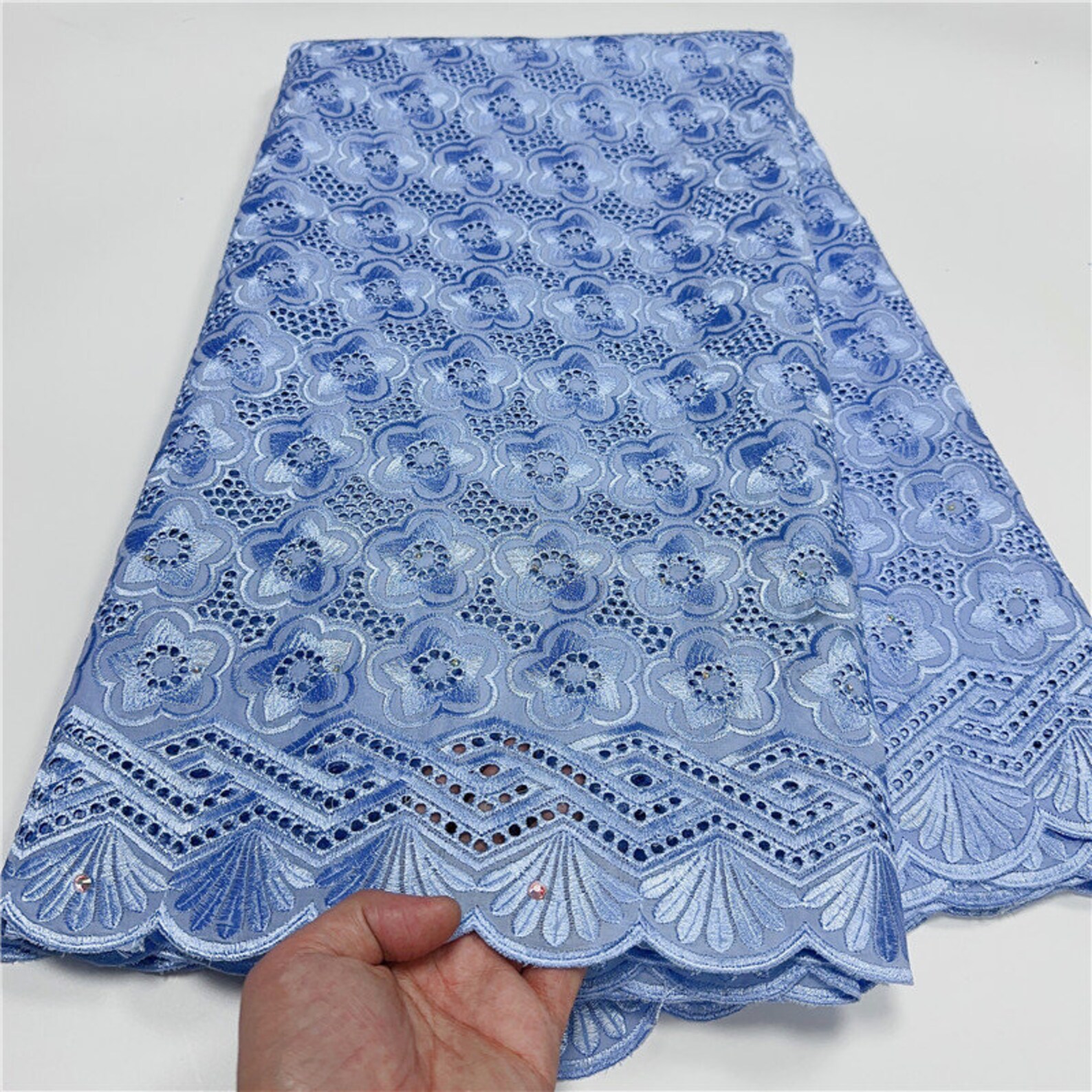 High-end African Cotton Voile Lace With Heavy Beaded Embroidery - 5 ...