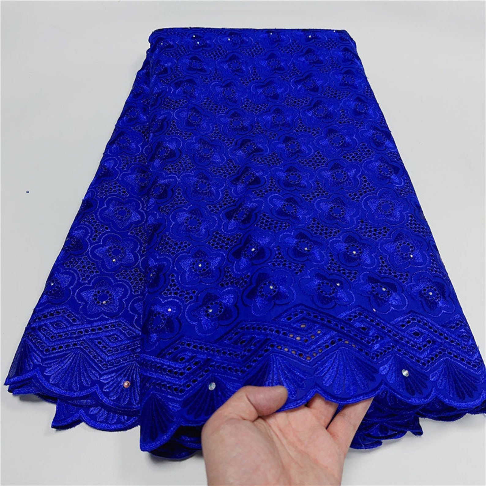 High-end African Cotton Voile Lace With Heavy Beaded Embroidery - 5 ...
