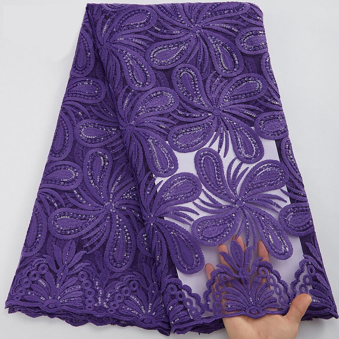 Elegant Nigerian Sequence Lace Fabric for Weddings With Tulle and ...