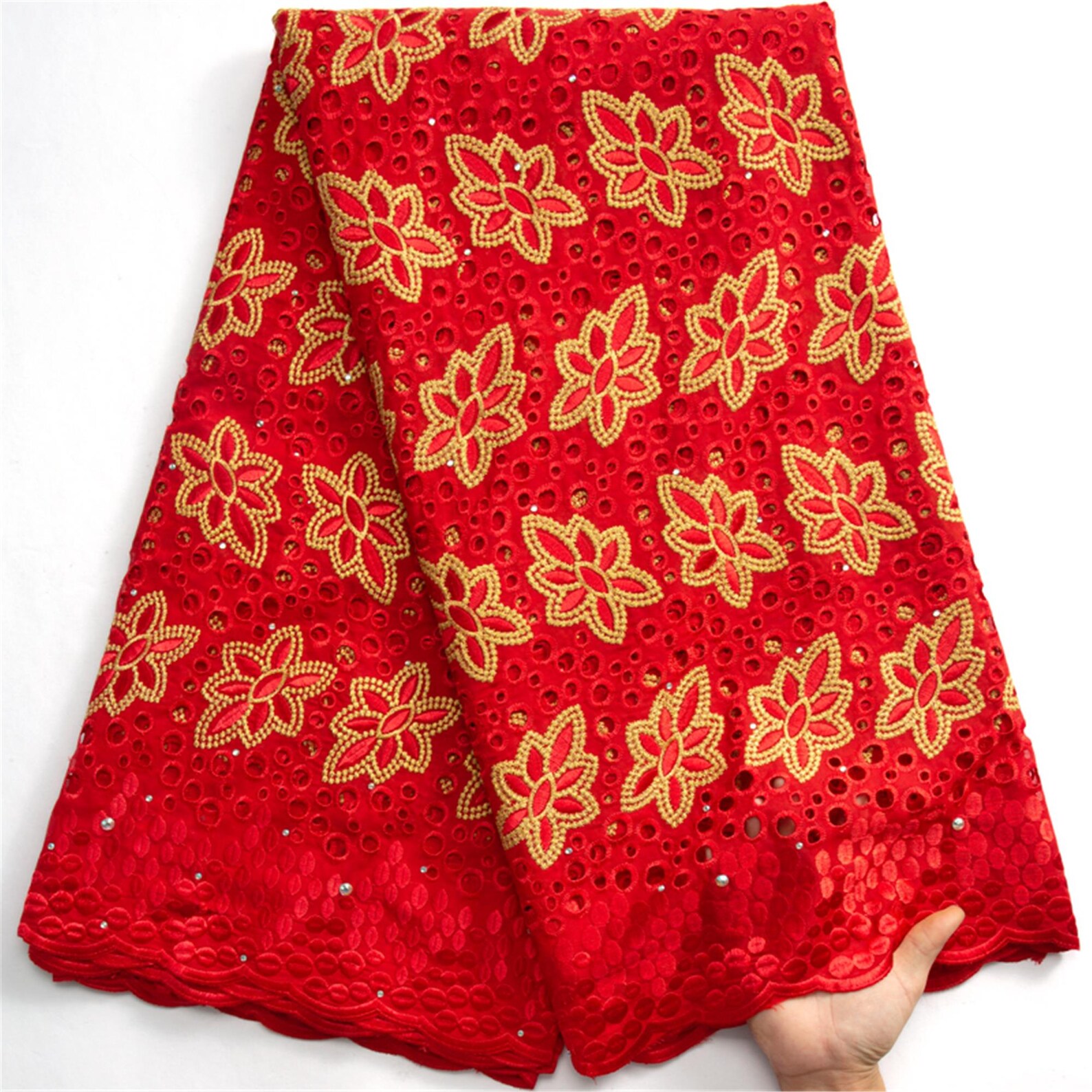 Nigerian Dry Cotton Lace – 5 Yards High-quality Swiss Voile Embroidered ...