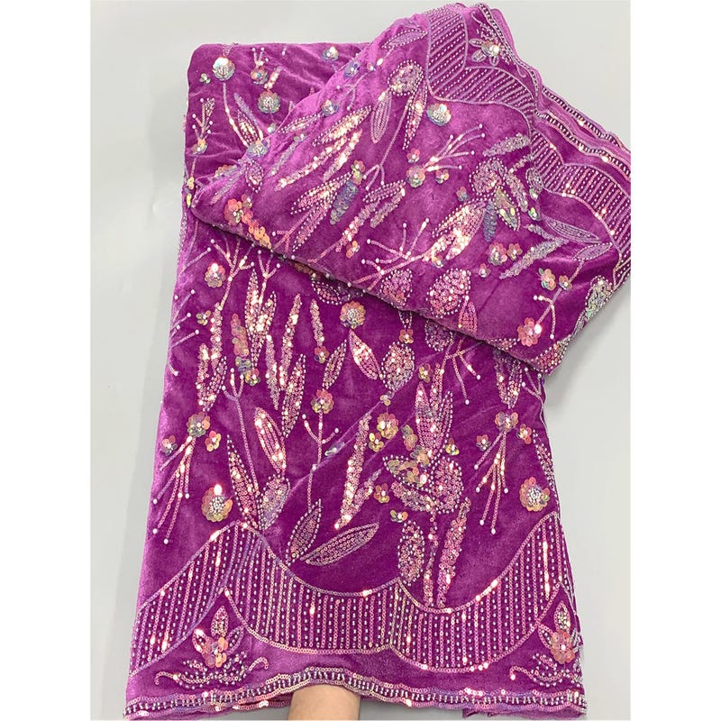 Beaded Velvet Fabric - Etsy