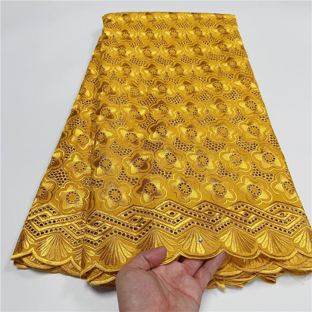 High-end African Cotton Voile Lace With Heavy Beaded Embroidery - 5 ...
