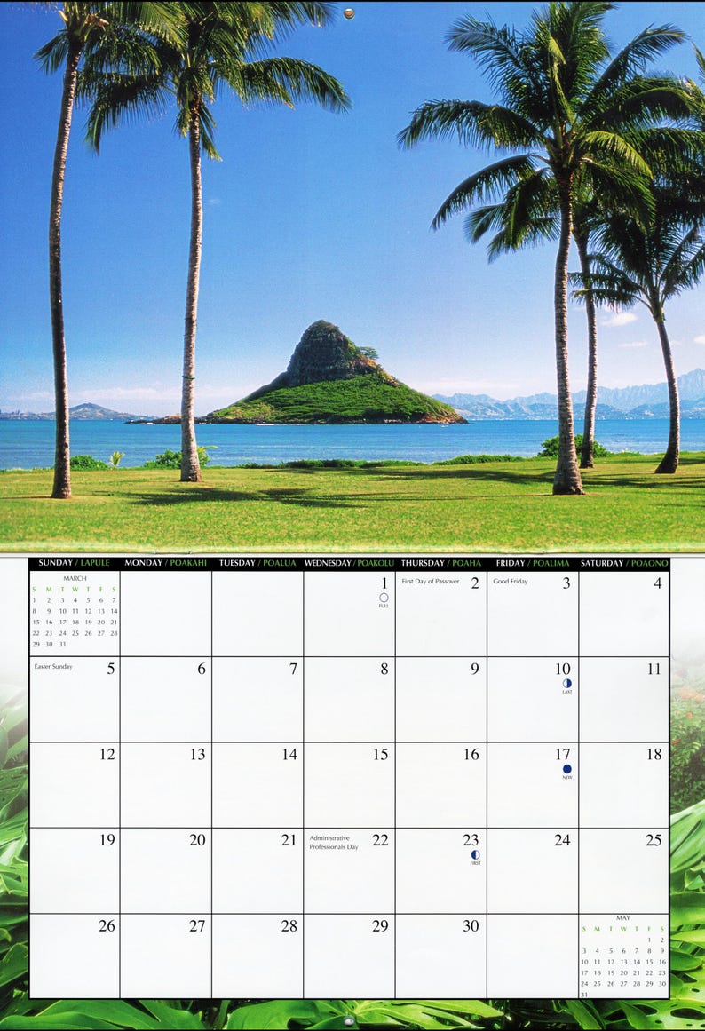 2026 Aloha State (oahu the Gathering Place) Monthly Wall Calendar 8 ...