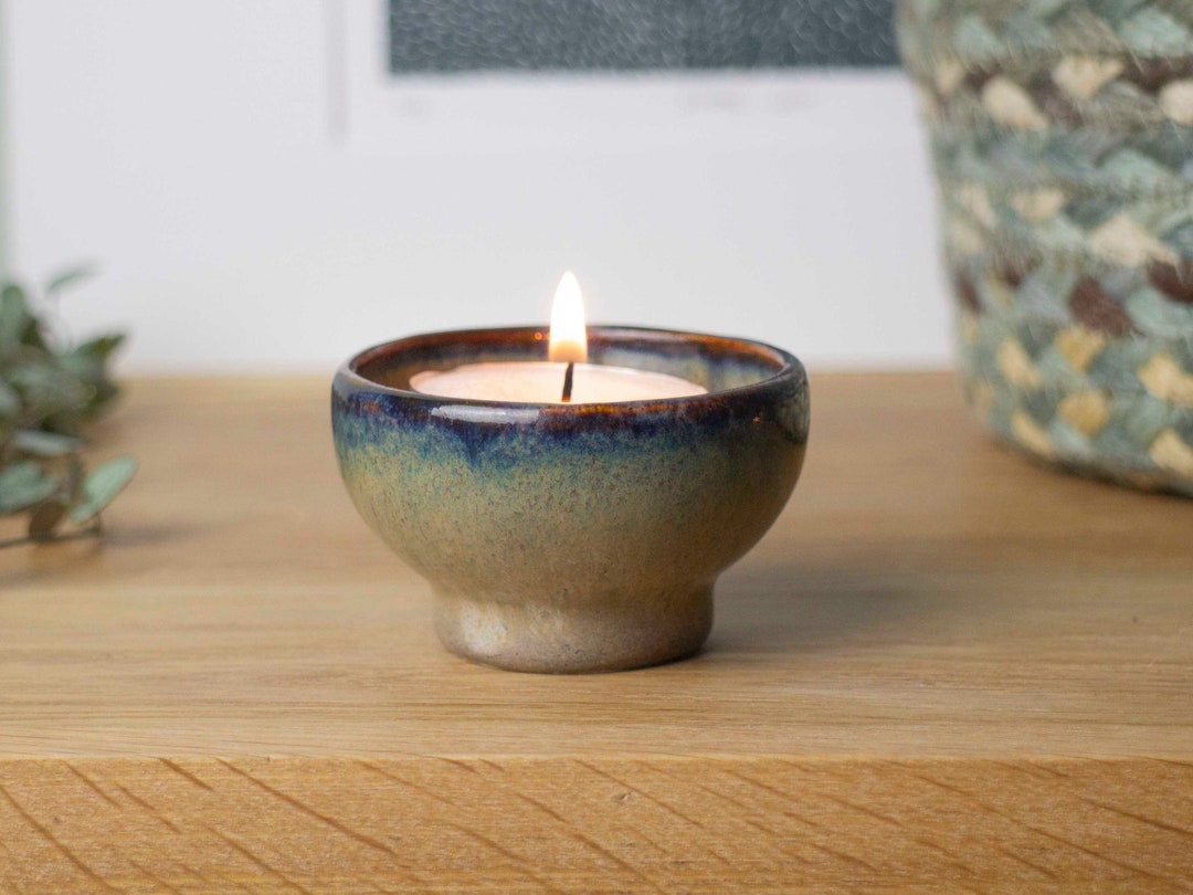 Handmade Ceramic Tea Light Candle Holder Available in 11 Glazes ...