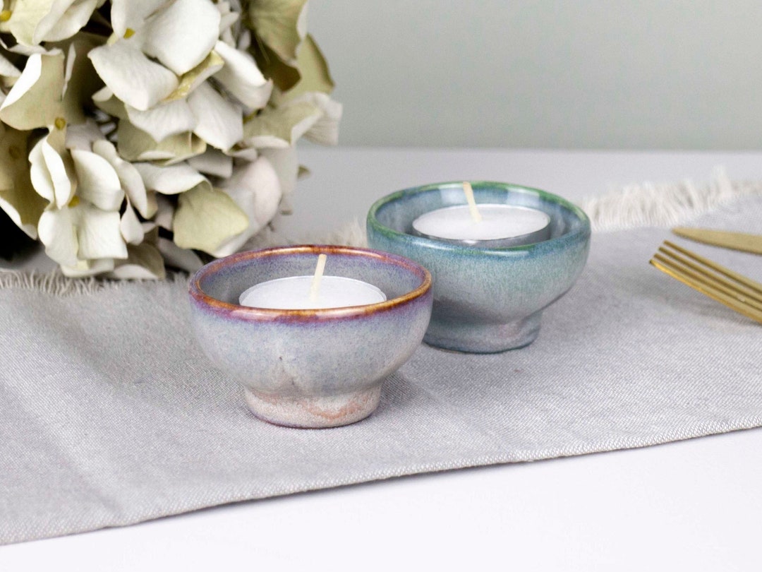 Handmade Ceramic Tealight Holder: Pretty Tea Light Candle Bowl - Etsy