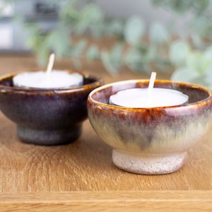 Handmade Ceramic Tea Light Candle Holder Available in 11 Glazes ...