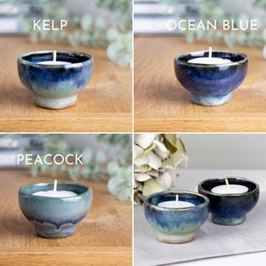 Handmade Ceramic Tea Light Candle Holder Available in 11 Glazes ...