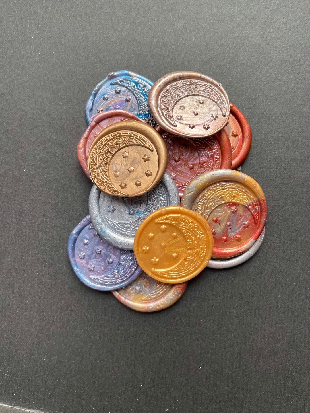 Crescent Moon Wax Seals - Multi Coloured - Etsy New Zealand