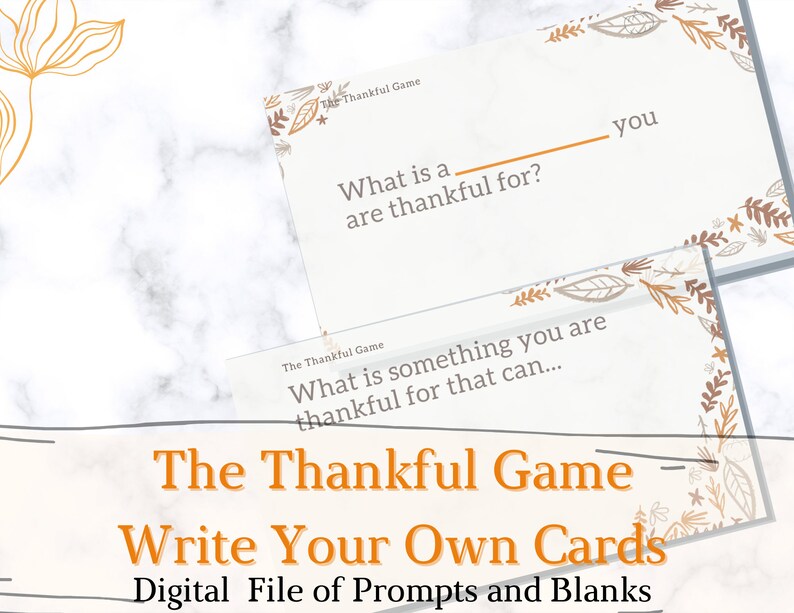The Thankful Game: Write Your Own Cards - Etsy