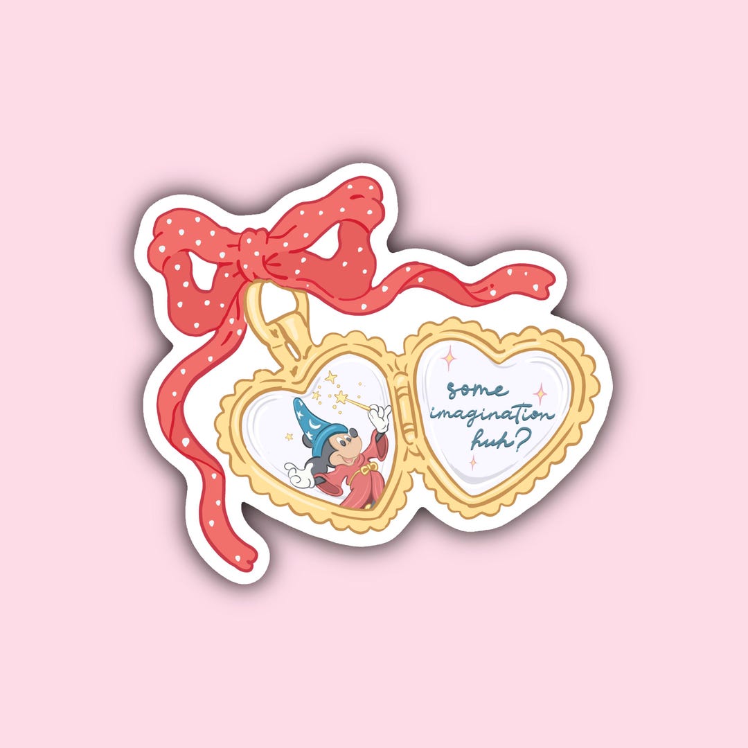 Mickey Mouse Heart Locket Sticker, Sorcerer Mickey Heart Locket Sticker ...