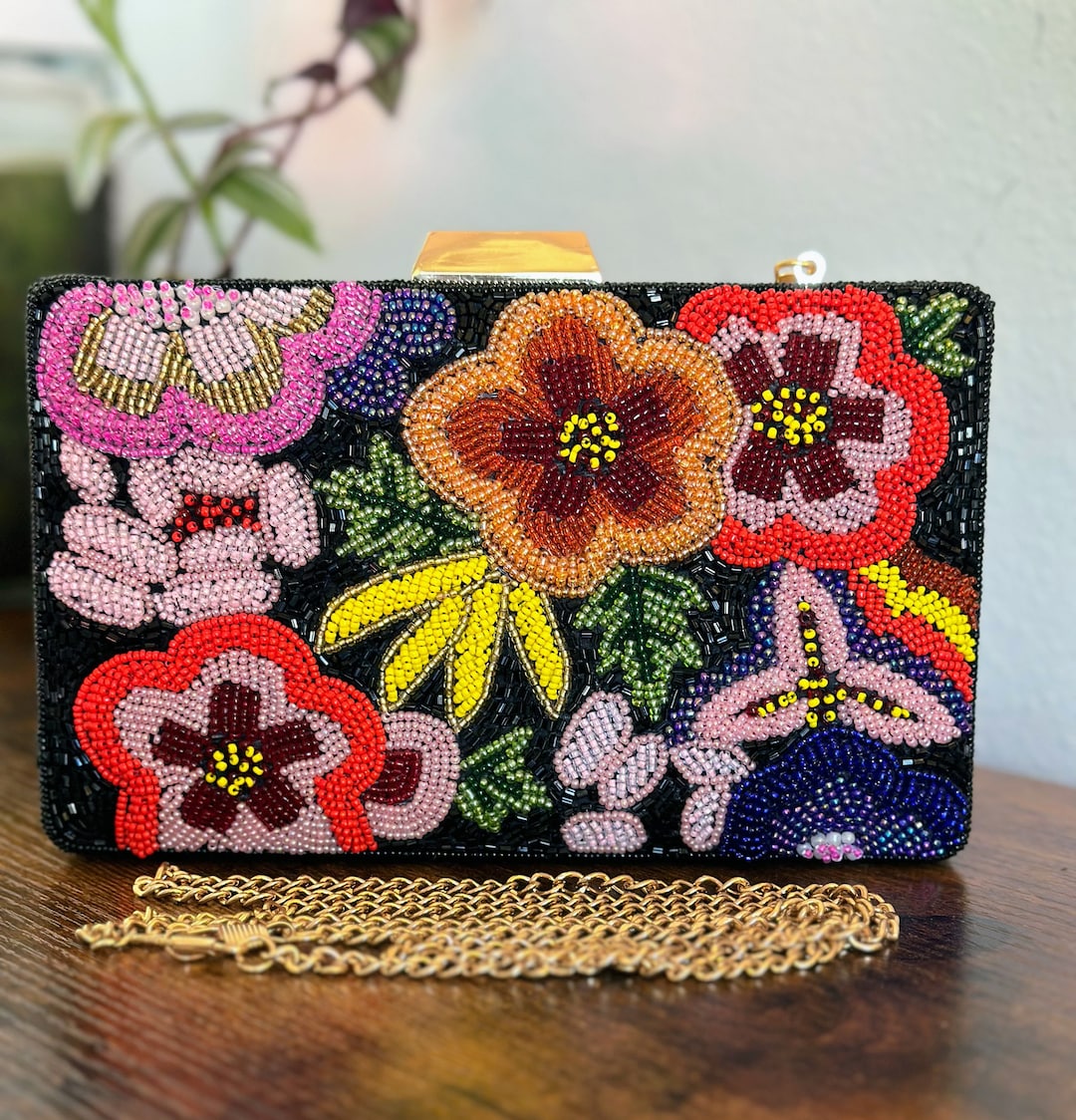 Women's Beaded Clutch Purse for Parties and Weddings, Beaded Box Clutch ...