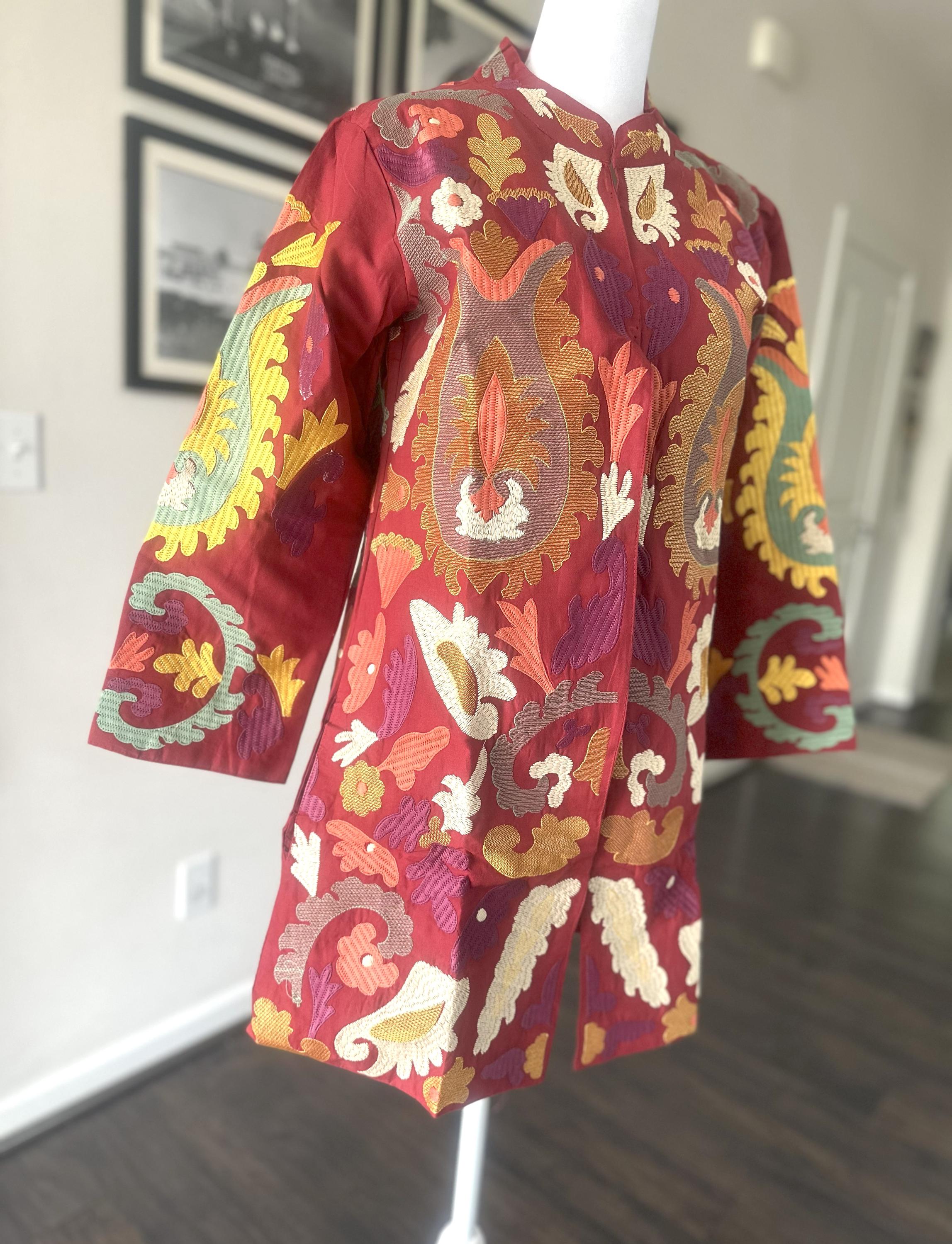 Embroidered Long Coat for Women | Boho Festival Jacket | Indian Ethnic ...