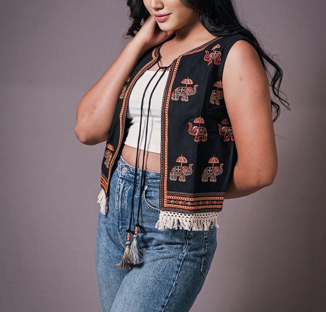Women Embroidered Banjara Bohemian Jacket Coat, Traditional Kutch Koti ...