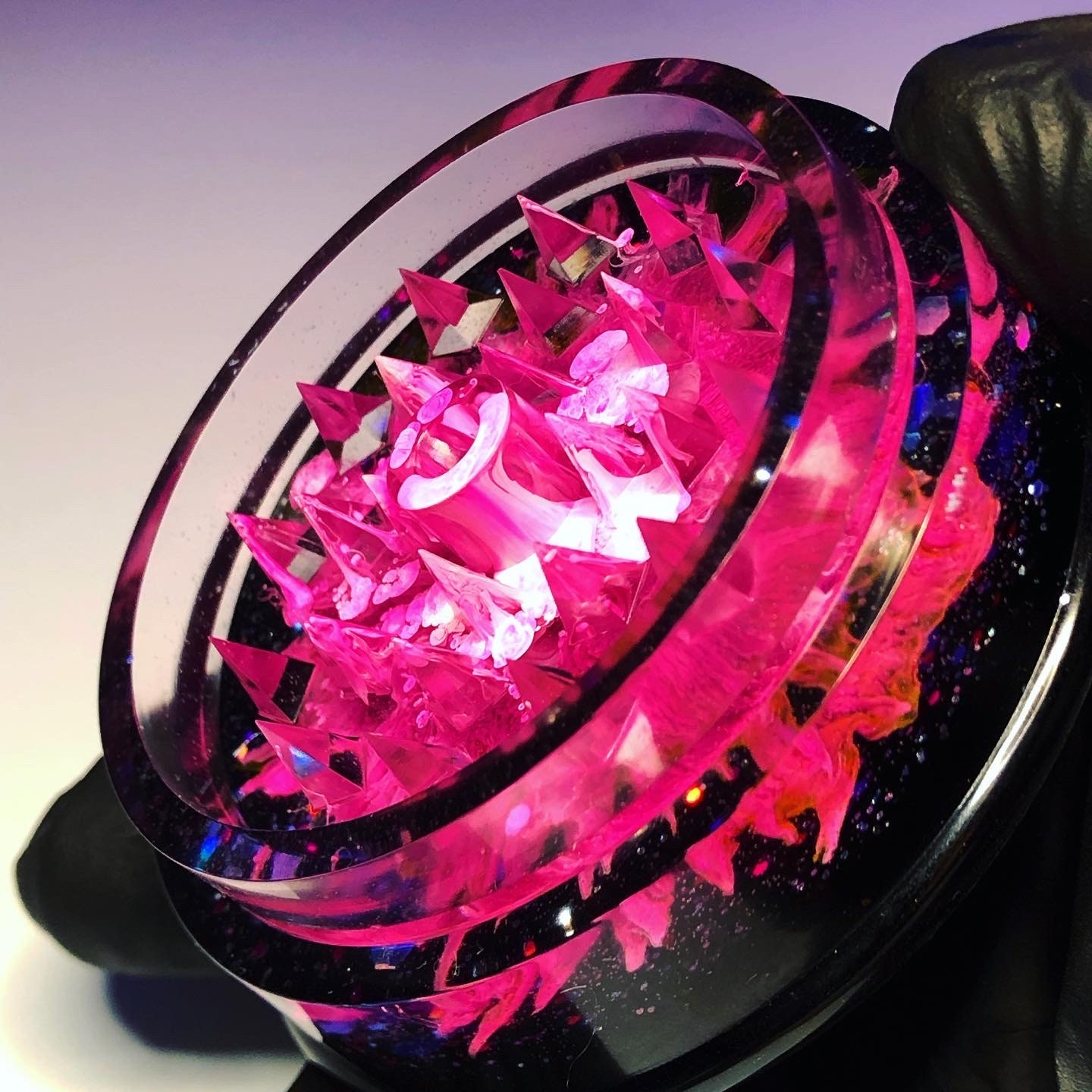 Black & Pink Resin Grinder, Epoxy Grinder, Tobacco Tray, Green Handmade ...