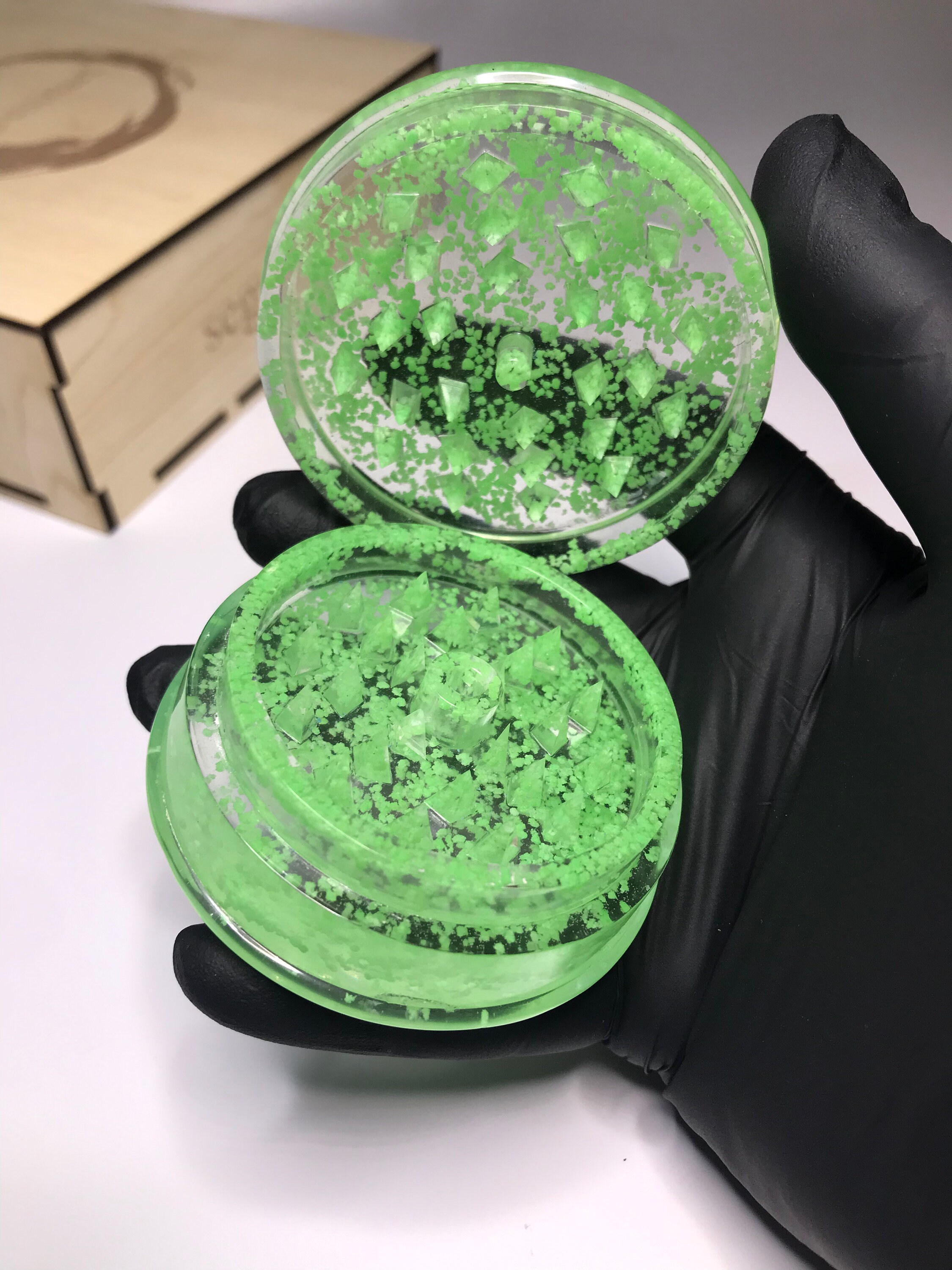 Phosphorus Resin Grinder Epoxy Grinder Green Handmade - Etsy