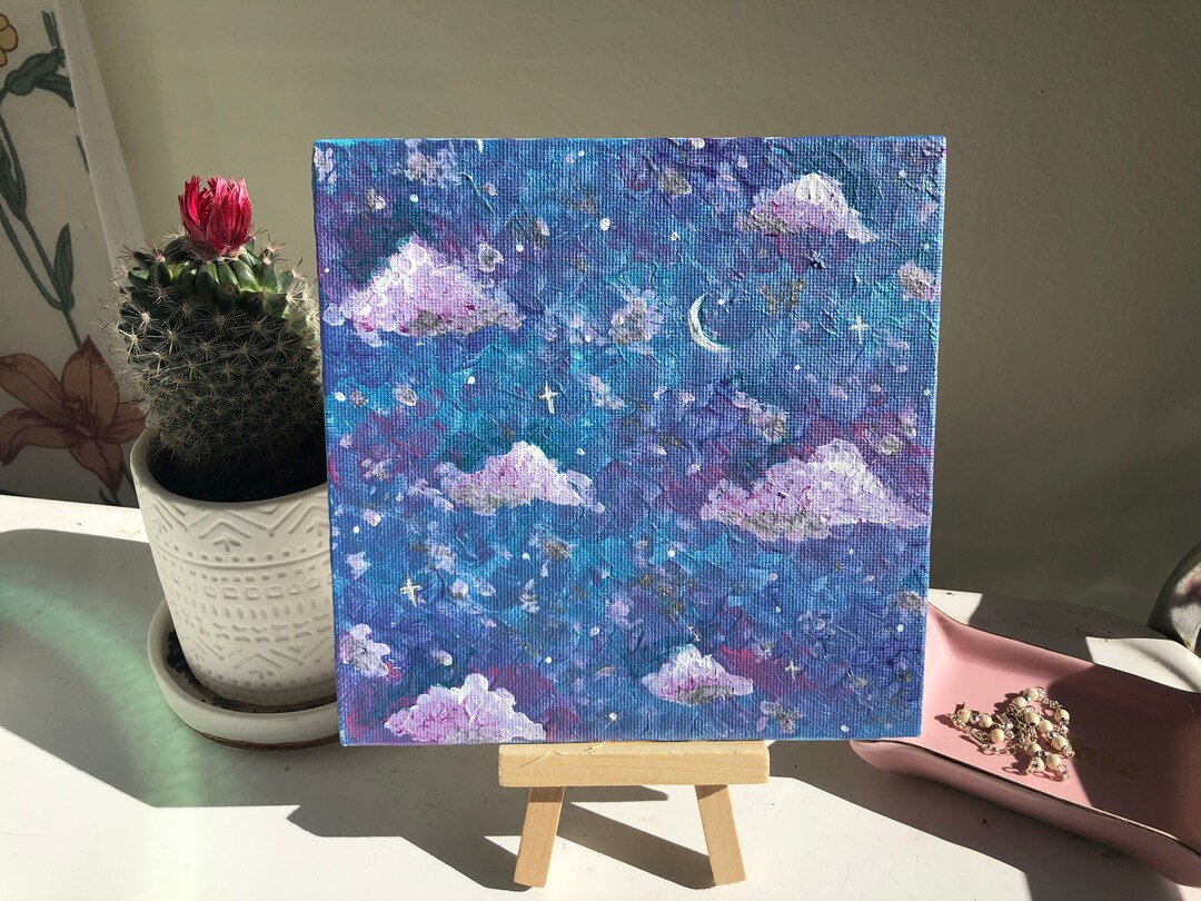 Purple/blue Celestial Sky Painting - Etsy