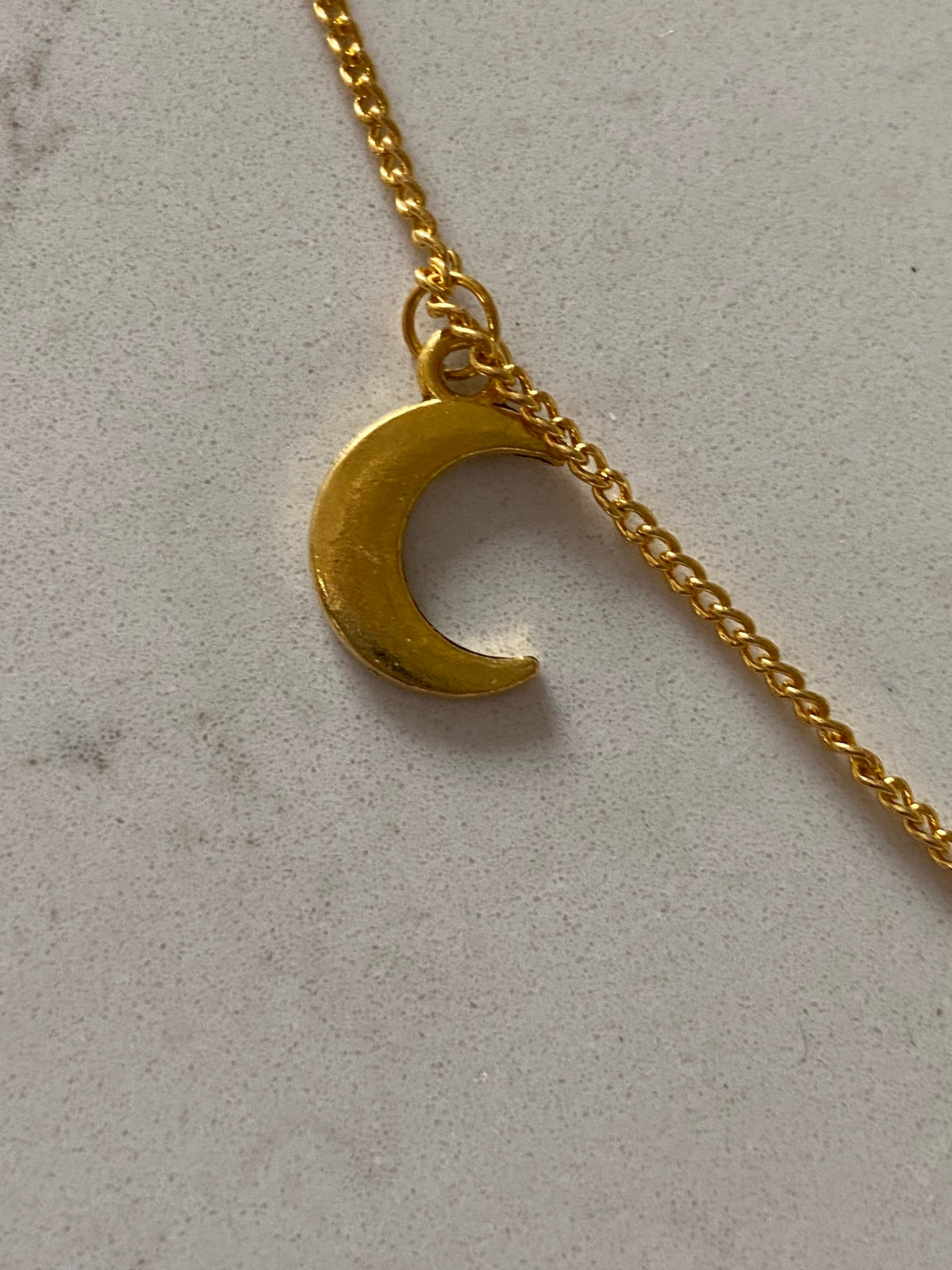 Gold plated moon necklace 4 moon necklace dainty gold | Etsy