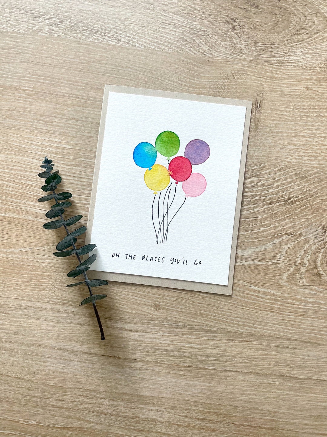 Hand Painted Graduation Card Colorful Balloons Congrats - Etsy