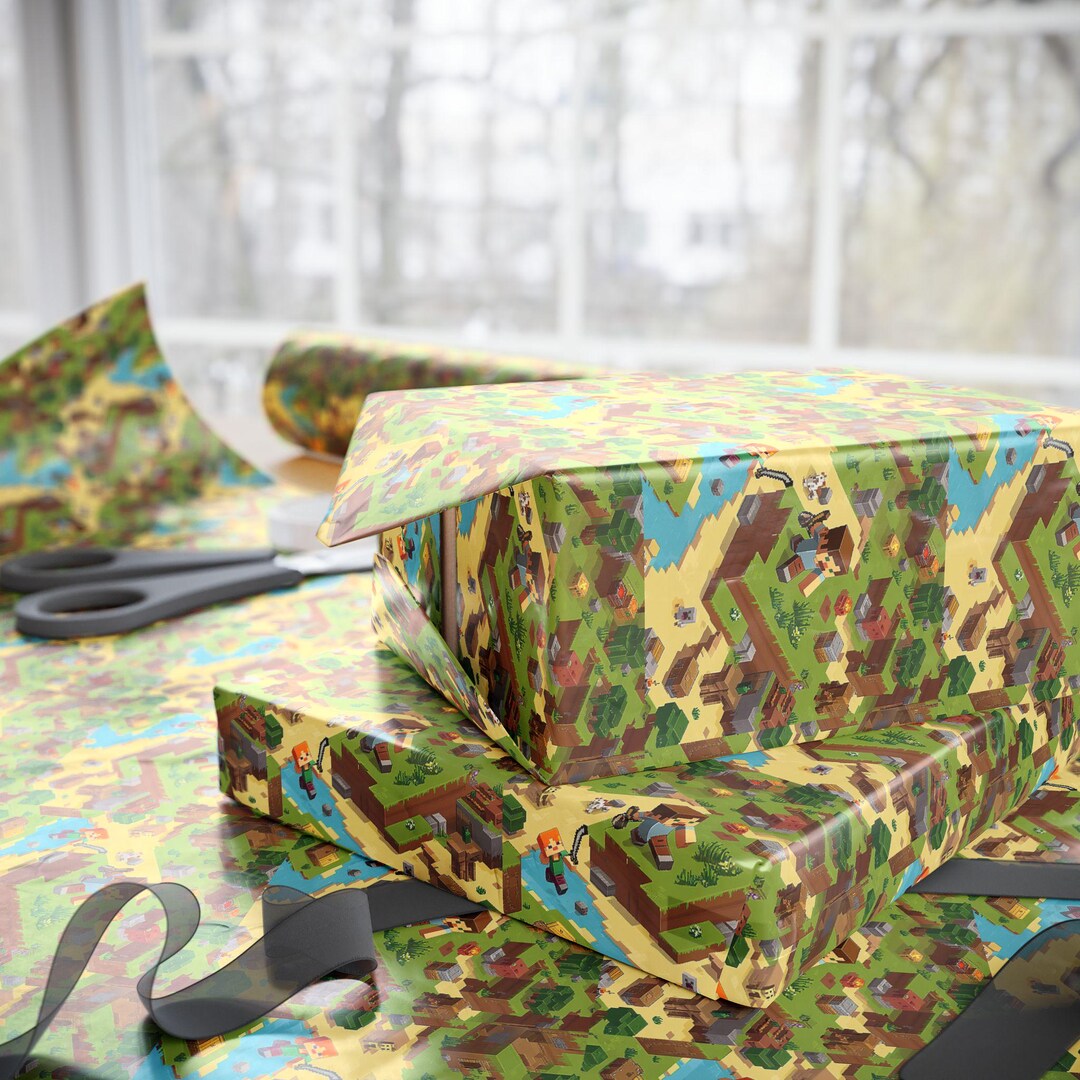 Minecraft Lovers Gift Wrap Minecraft Wrapping Paper for Gamers ...