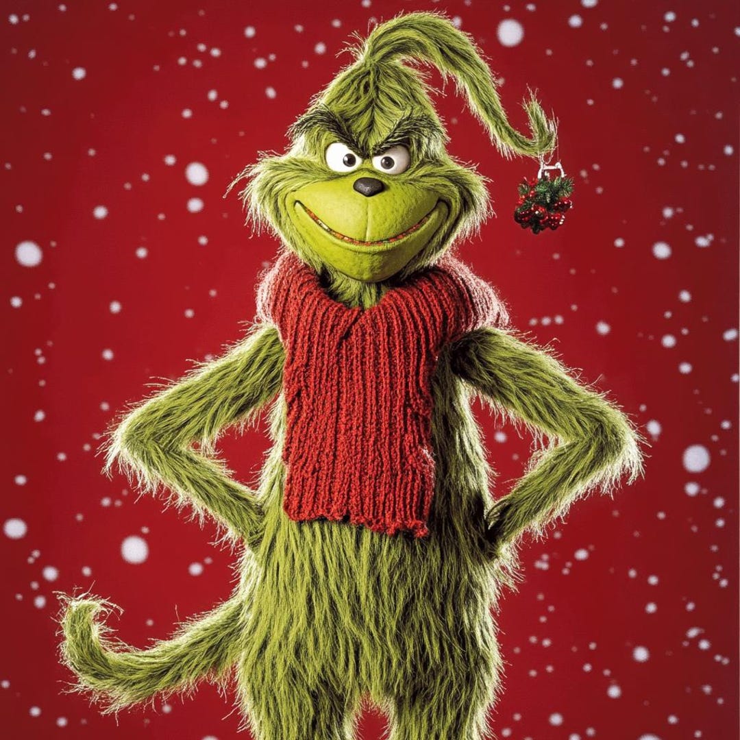 Mistletoe Grinch Gift Wrap Christmas Wrapping Paper 3 Sizes Ideal for ...