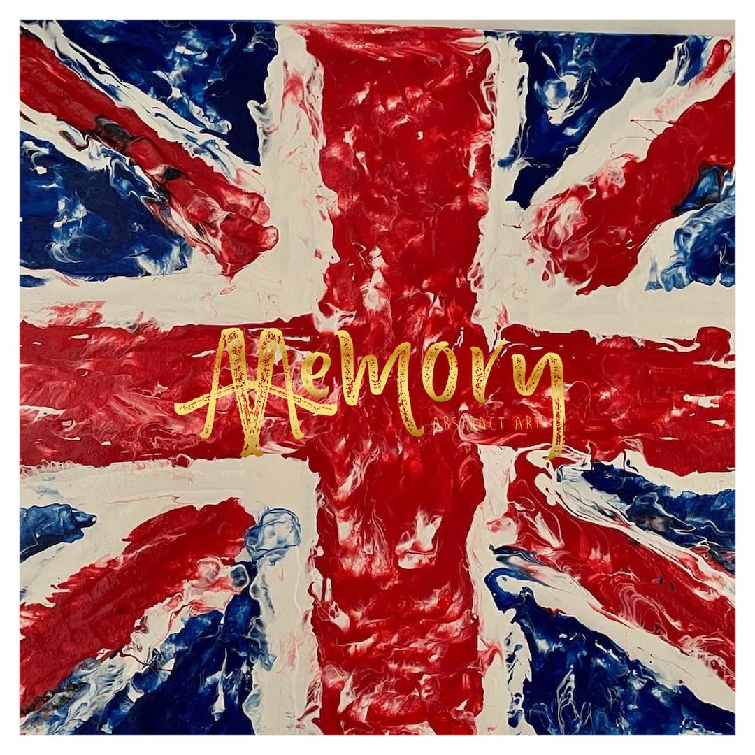 Original Abstract Fluid Original Wall Art Union Jack Memory Abstract ...