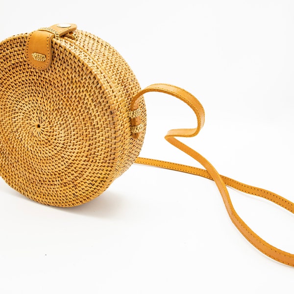 Round Straw Bag With Lining - Etsy