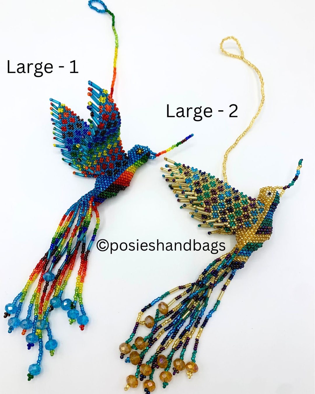 NEW Large Handmade Beaded Hummingbird - Hanging Decorative Ornaments - Etsy