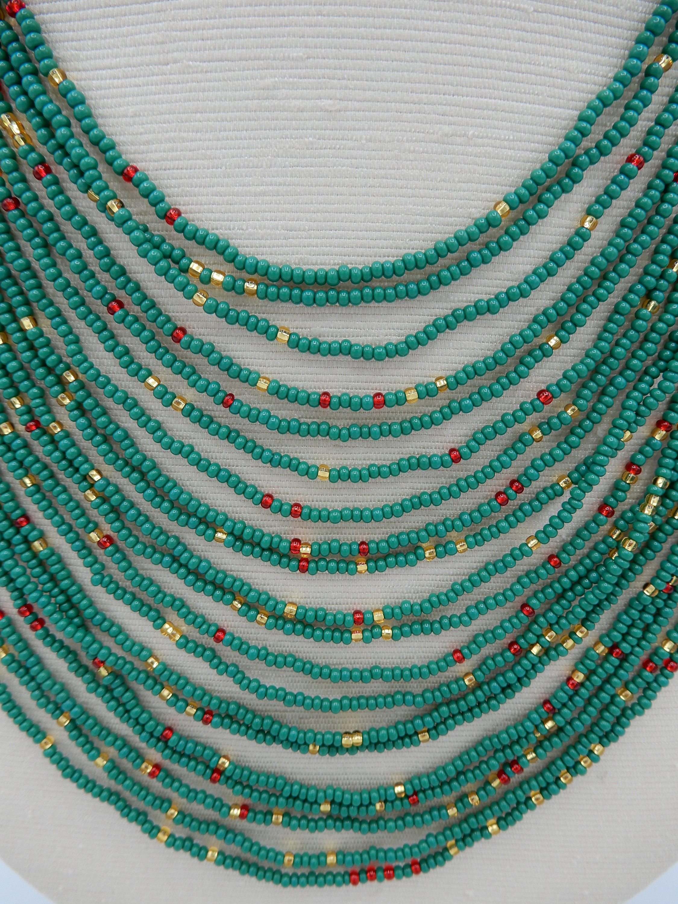 Hand beaded necklace from Guatemala Multi-strand Button | Etsy