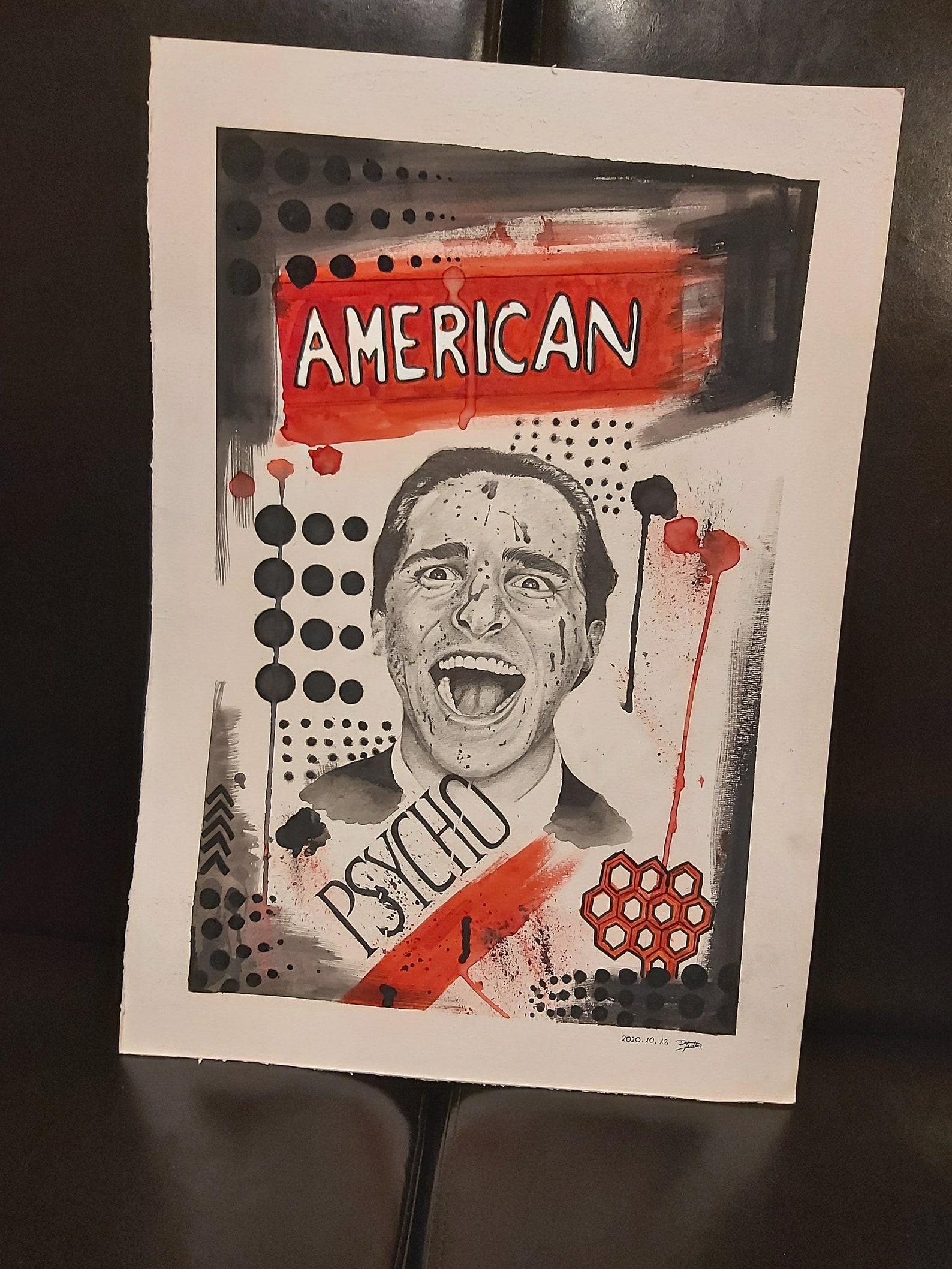 American Psycho Painting in Trash Polka - Etsy