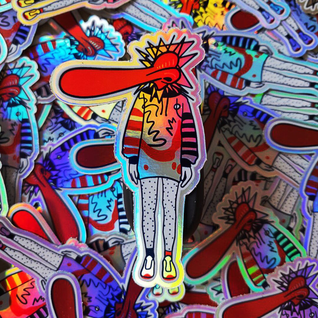 BIG NOSE Holographic Sticker - High Quality Durable Holographic Vinyl ...