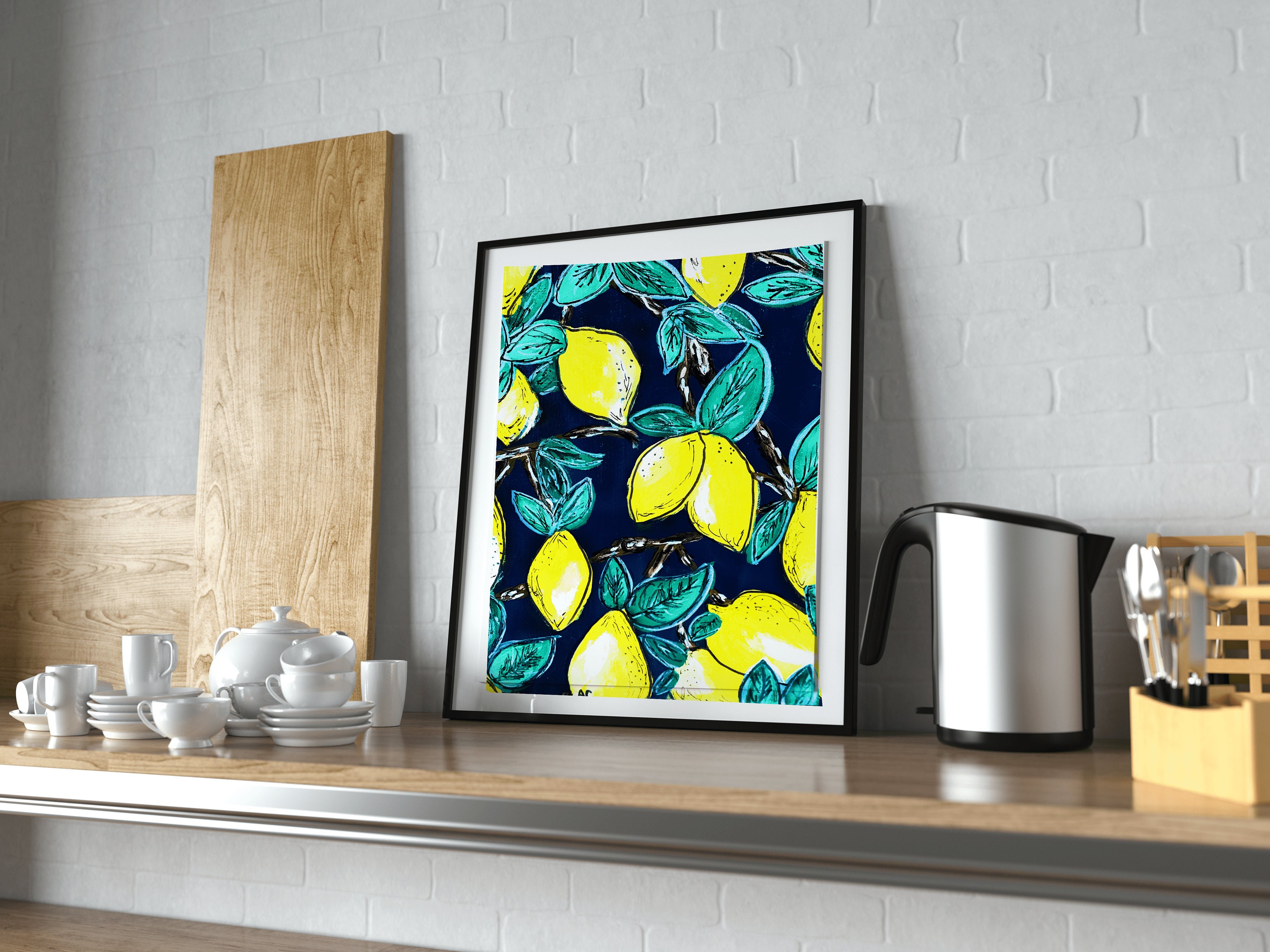 Lemon Abstract Bohemian Art Print - Etsy