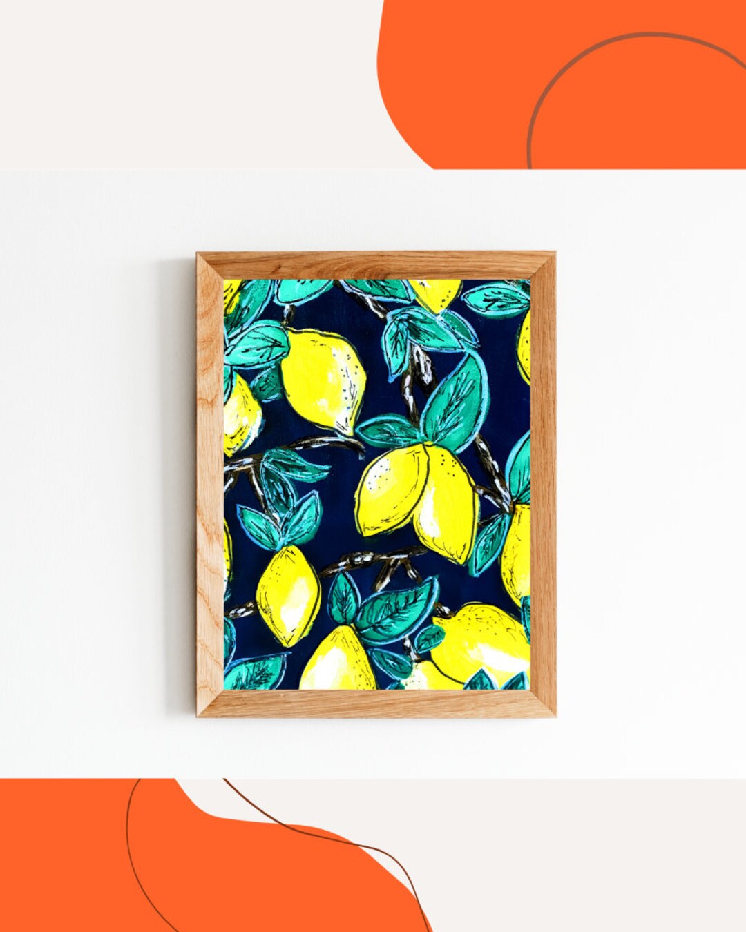 Lemon Abstract Bohemian Art Print - Etsy