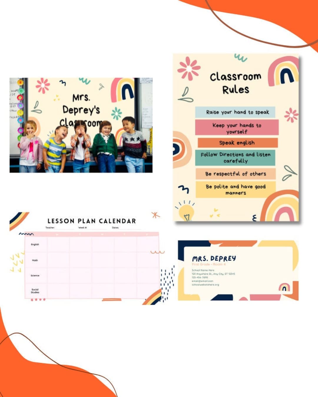Boho Rainbow Classroom Theme Downloadable Bundle - Etsy