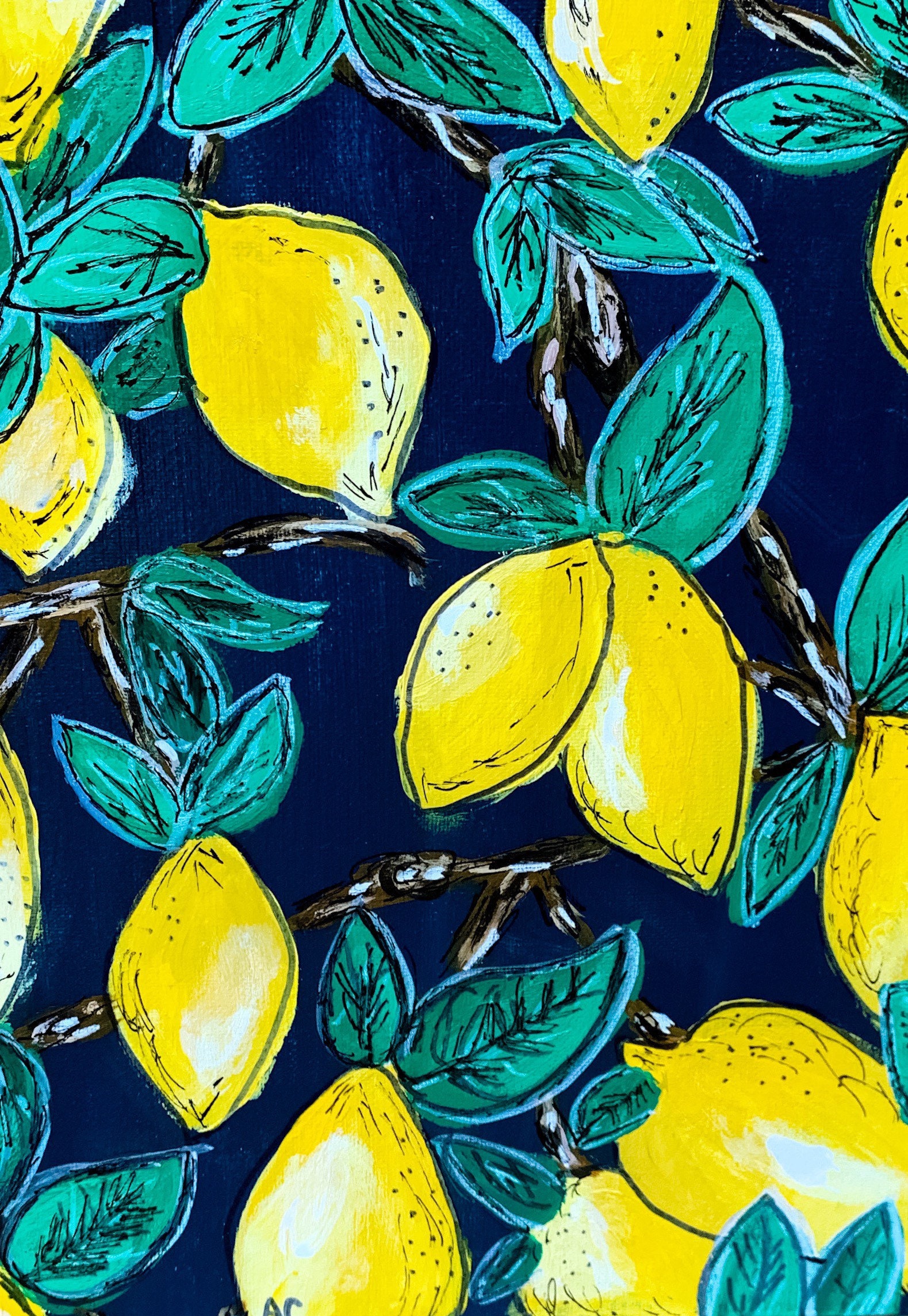 Lemon Abstract Bohemian Art Print - Etsy