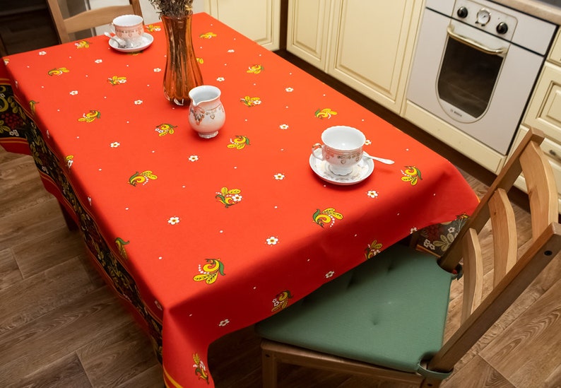 Russian Blue Khokhloma Tablecloth Square 59x59 / 1.5 X - Etsy