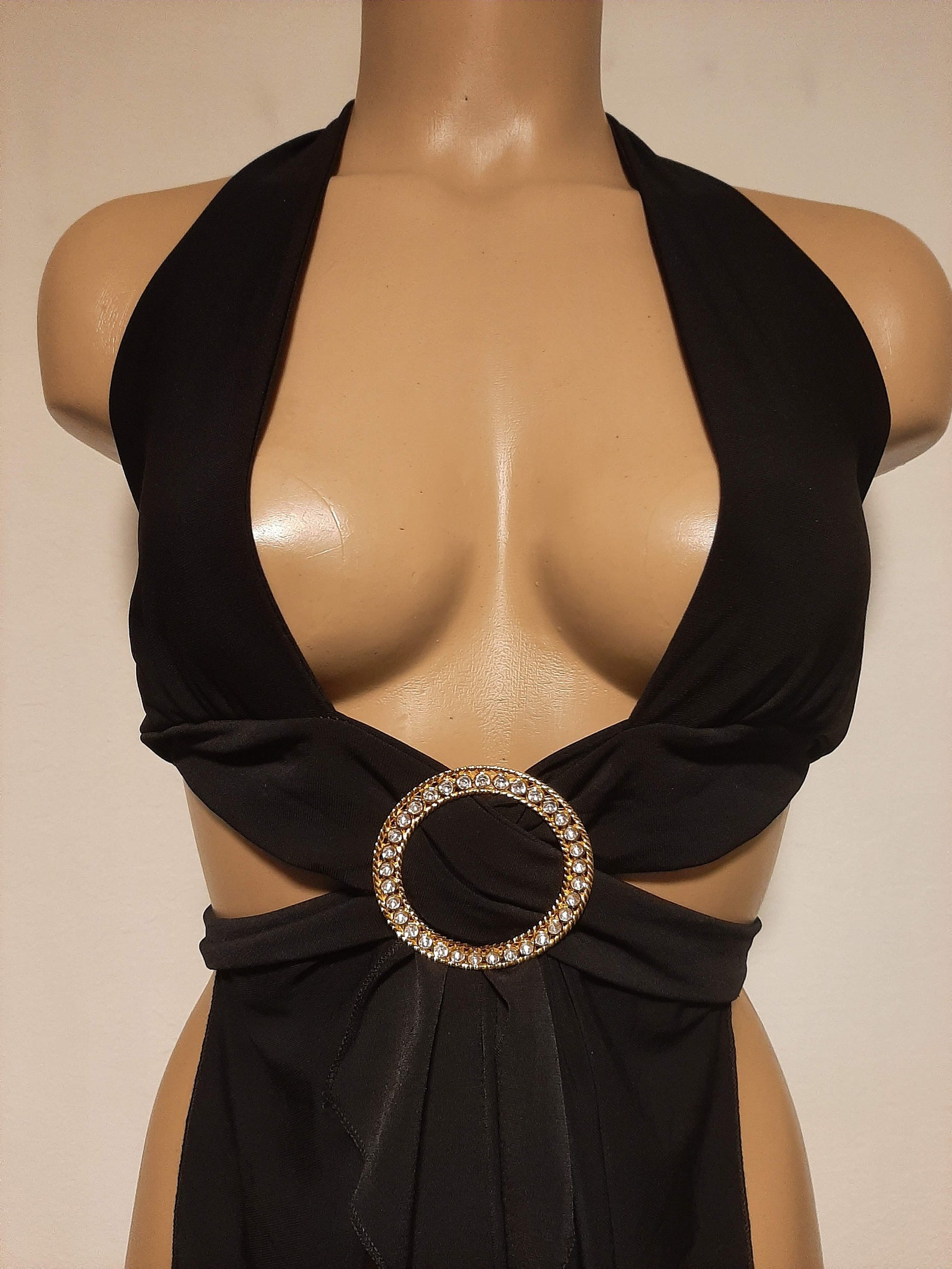 Sexy Deep Plunge Halter Top Etsy