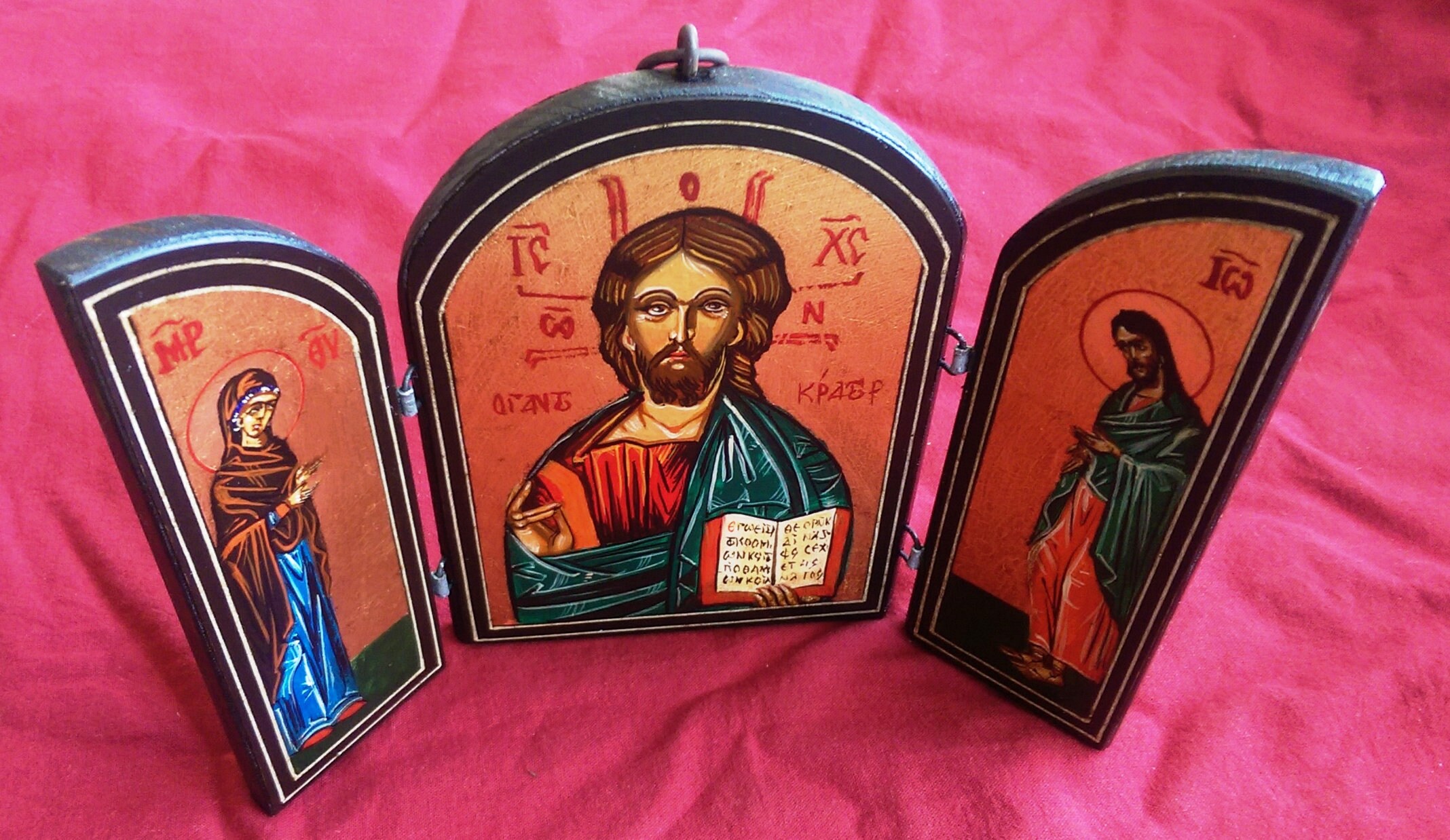 Orthodox handmade hand-painted triptych depicting Jesus | Etsy