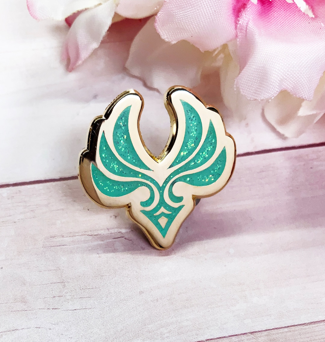 Genshin Impact Vision Elements Anemo Beautiful Gold Hard Enamel Pin - Etsy