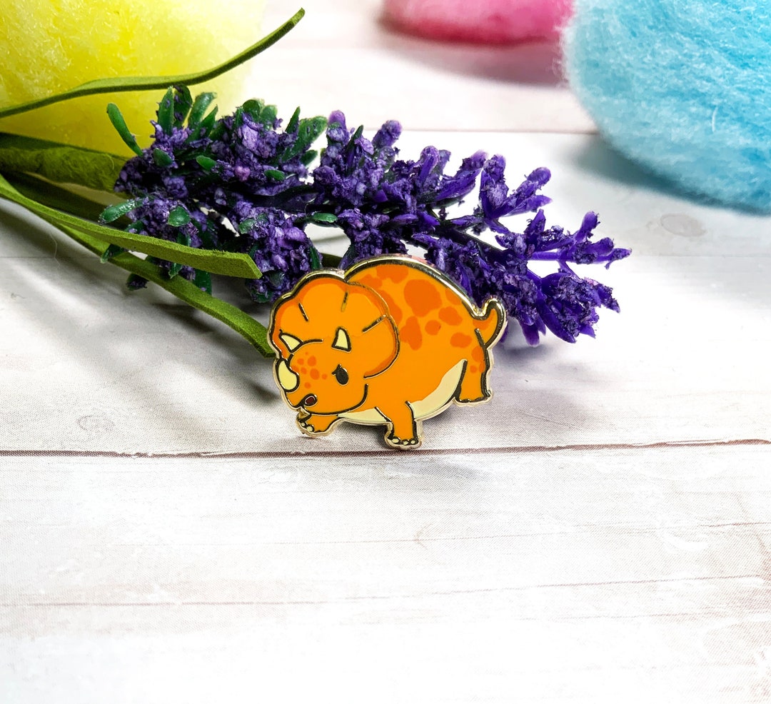 Kawaii Cute Dinosaur Mini Triceratops Hard Enamel Pin - Etsy
