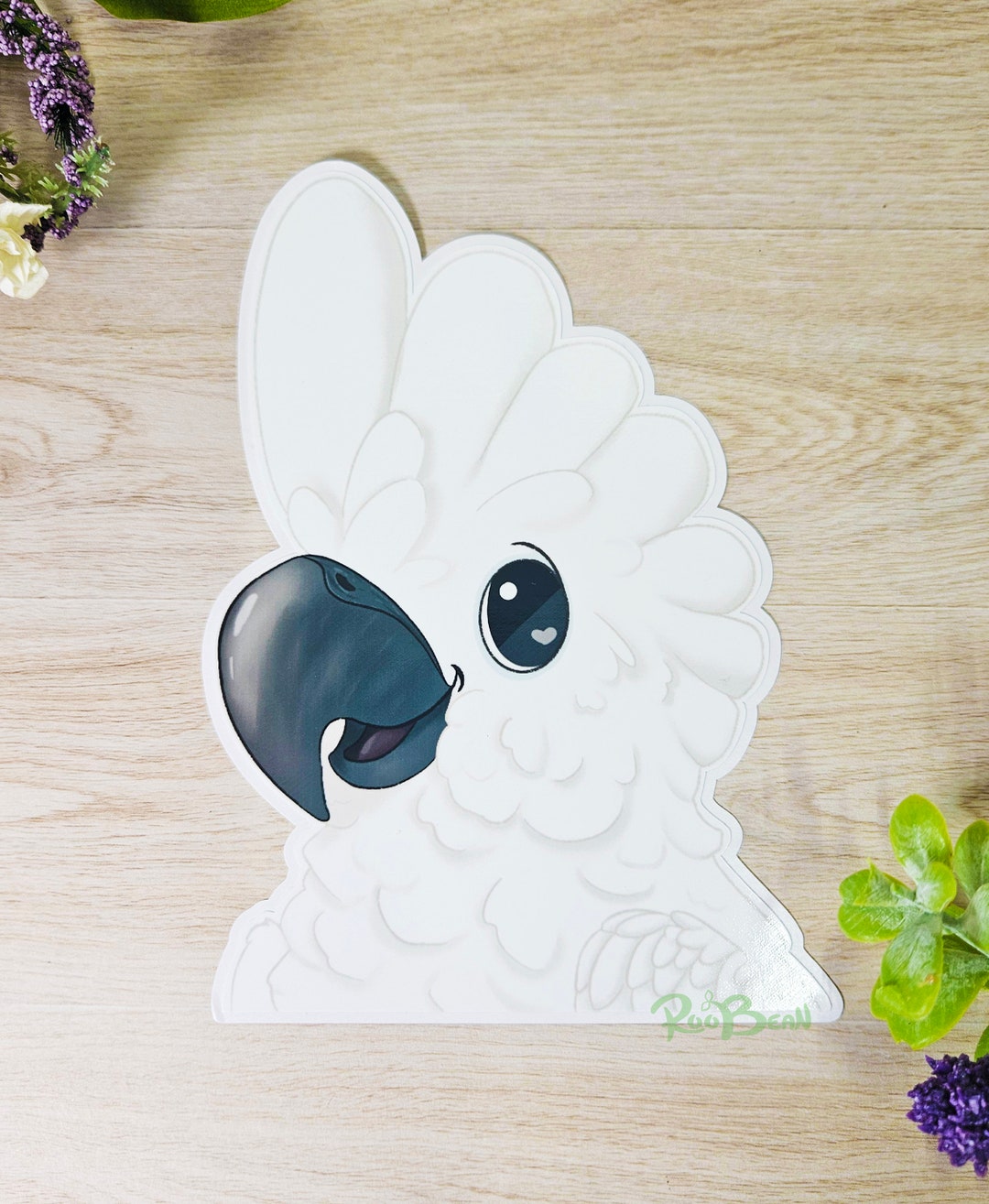 Umbrella Cockatoo Parrot Car Peeker Sticker - Water and Weatherproof ...