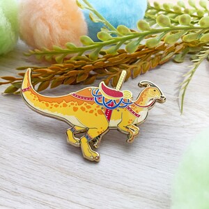Parasaurolophus Dinosaur Carousel Enamel Pin A Symphony of Cuteness ...